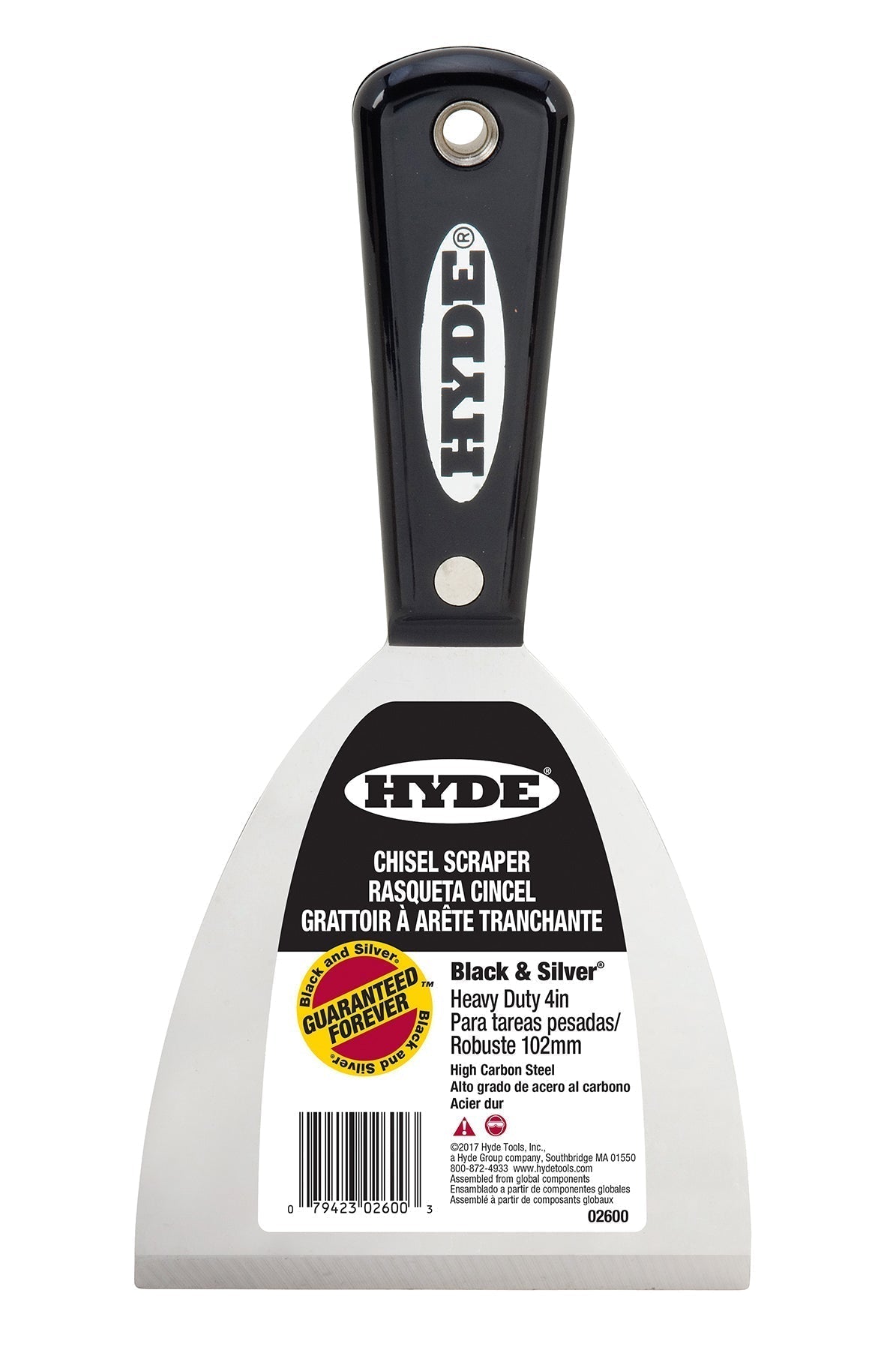 3" Stiff Black & Silver® Chisel Scraper | the Hyde Store – the Hyde Store
